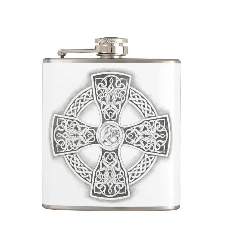Irish Celtic Cross Flask | Zazzle