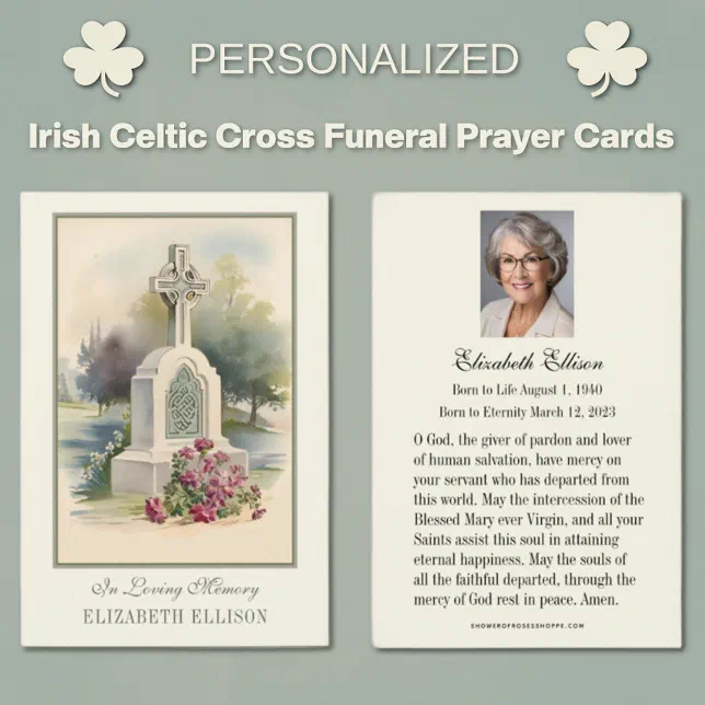 Irish Celtic Cross Funeral Memorial Prayer | Zazzle