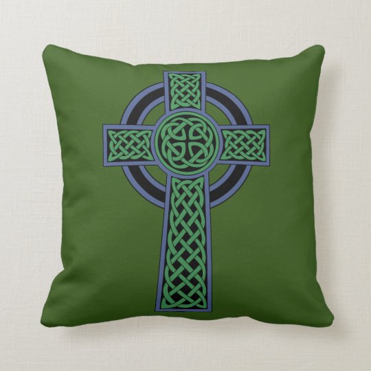 Irish Celtic Knot Cross Throw Pillow | Zazzle.com