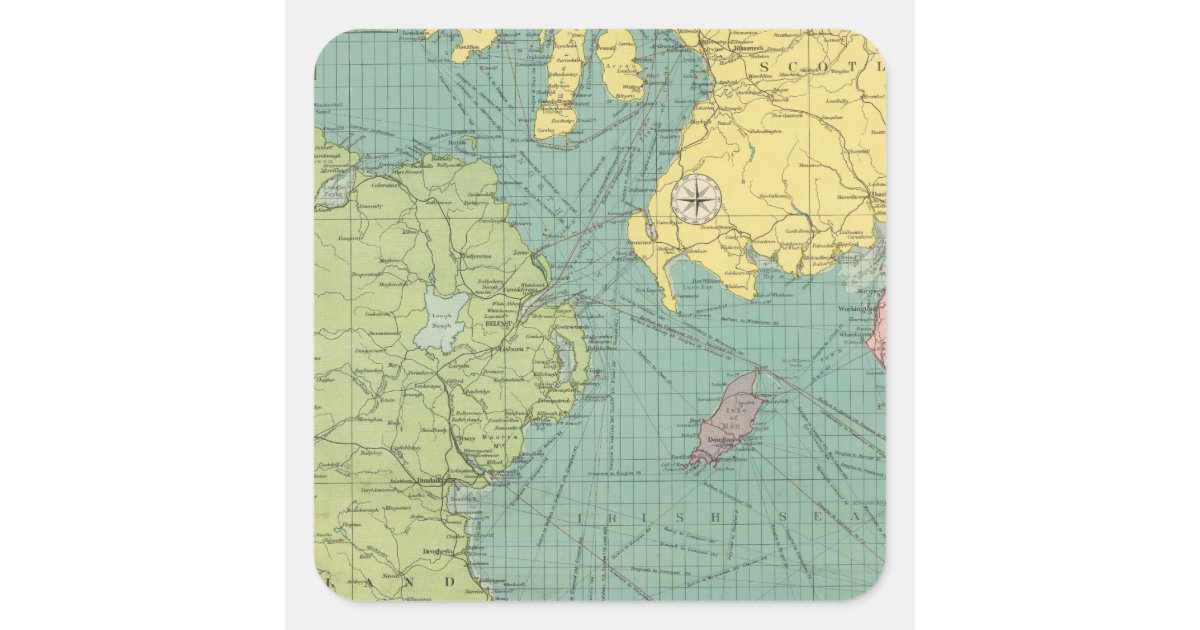 Irish Channel Square Sticker | Zazzle