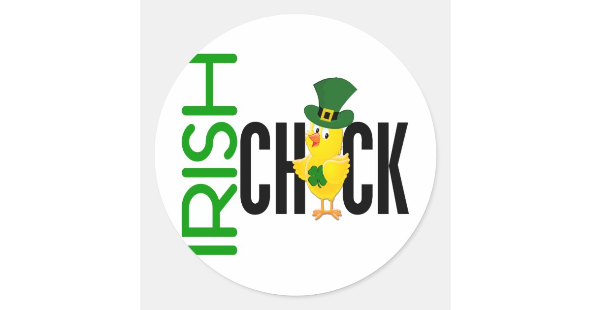Irish Chick Classic Round Sticker | Zazzle