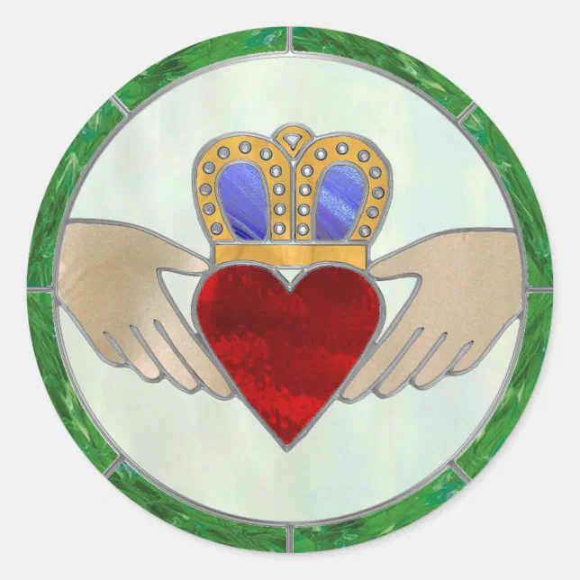 Irish Claddagh Classic Round Sticker | Zazzle