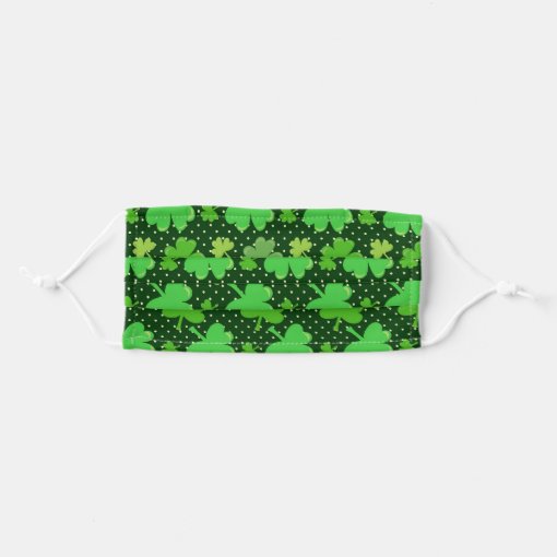 Irish Clovers Lucky St. Patricks Day Adult Cloth Face Mask | Zazzle
