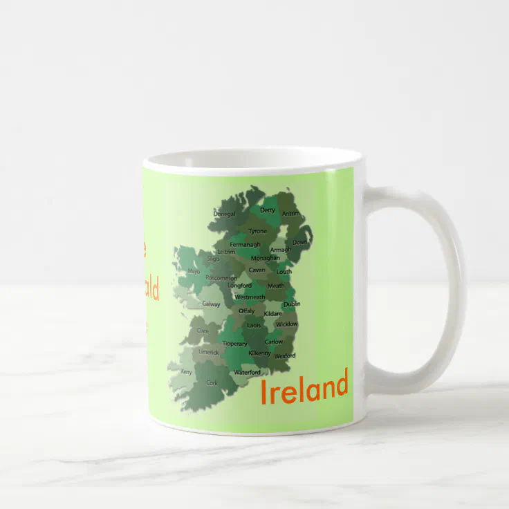 Irish Counties Map of Ireland Mug | Zazzle