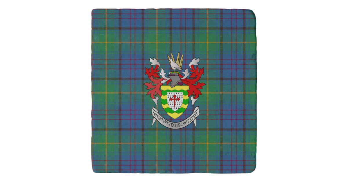 Irish County Donegal Tartan and Coat of Arms Trivet | Zazzle
