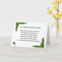 irish curse card | Zazzle