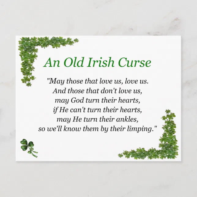 irish curse postcard | Zazzle
