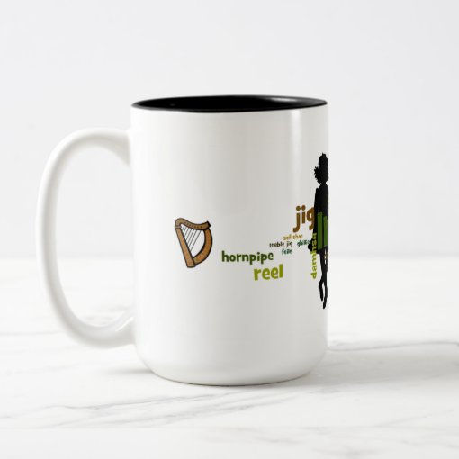 Irish Dance Wordle - Black Two-Tone Coffee Mug | Zazzle