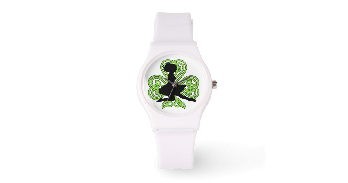 Irish Dancing Shamrock Celtic Knot Watch | Zazzle