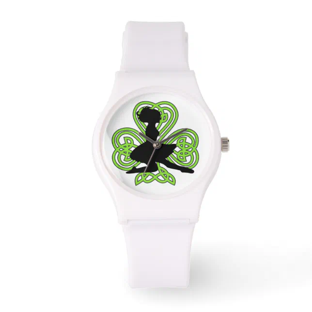 Irish Dancing Shamrock Celtic Knot Watch | Zazzle