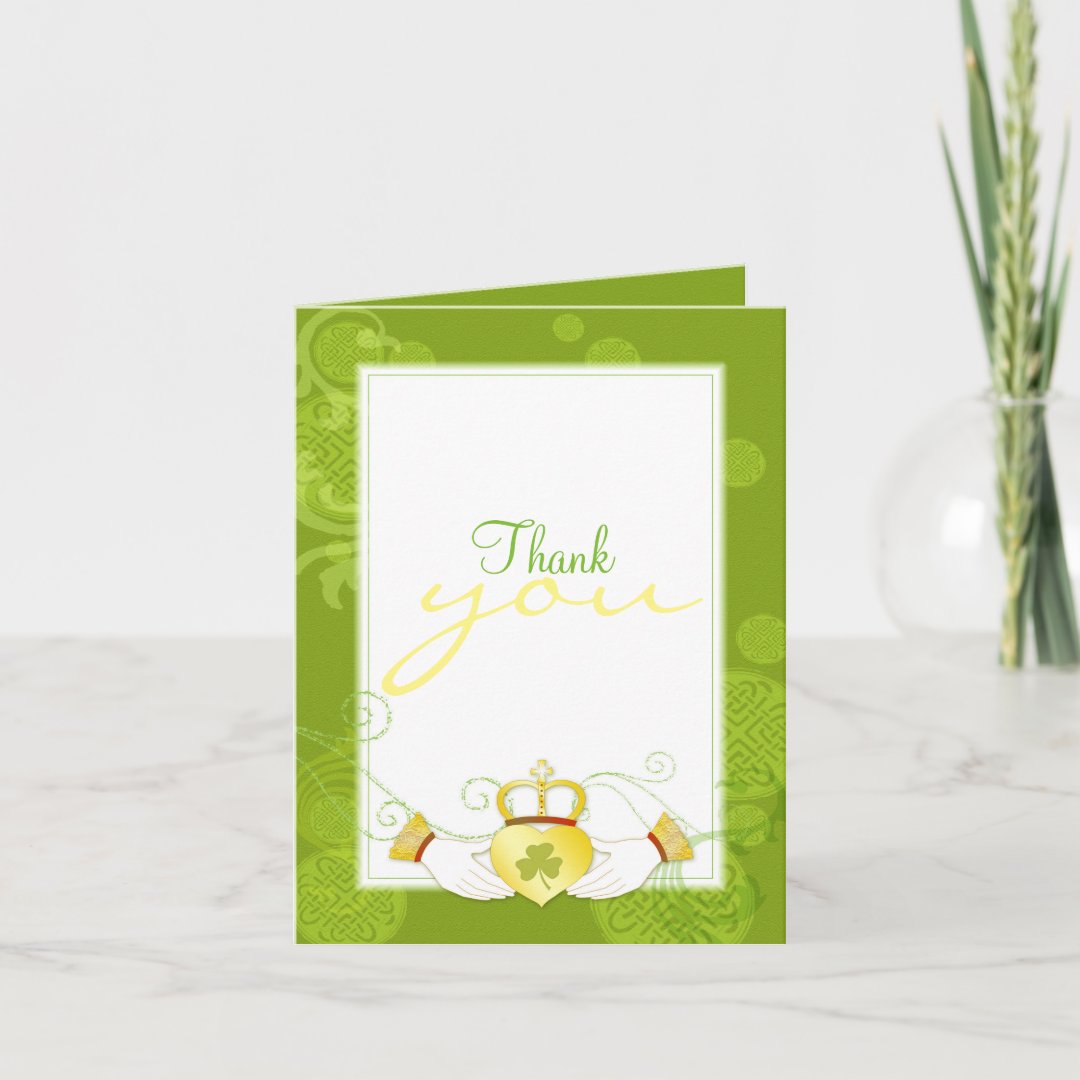 Irish Elegance Claddagh Wedding Thank You Card | Zazzle