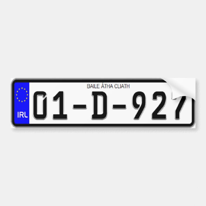 Irish Euro License Plate Bumper Sticker | Zazzle.com