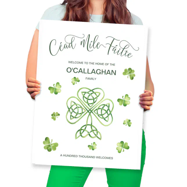 Irish Family Home Welcome Sign Cead Mile Failte | Zazzle