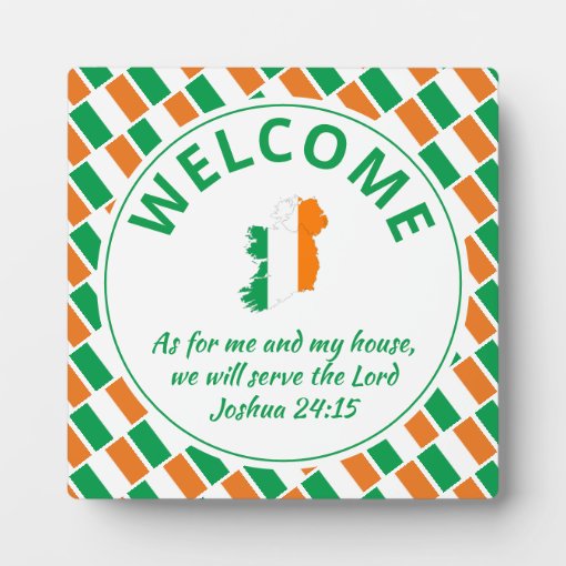 IRISH FLAG Christian Welcome Plaque | Zazzle