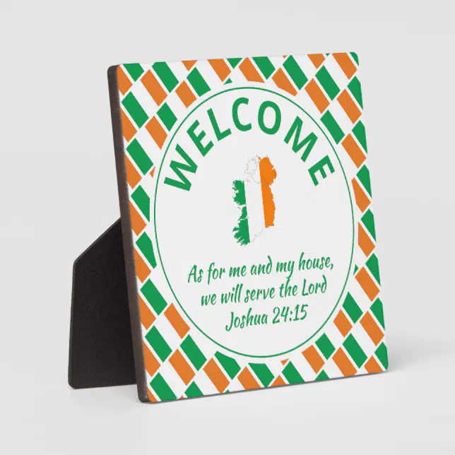IRISH FLAG Christian Welcome Plaque | Zazzle