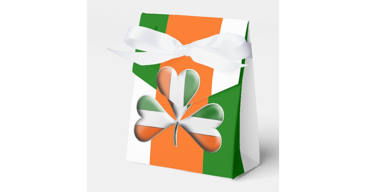 Irish Flag Colored Shamrock Favor Boxes | Zazzle