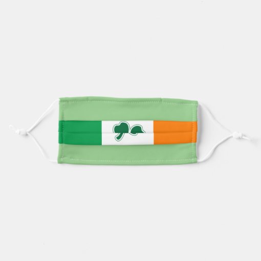 Irish Flag Face Mask with Four Leaf Clover | Zazzle