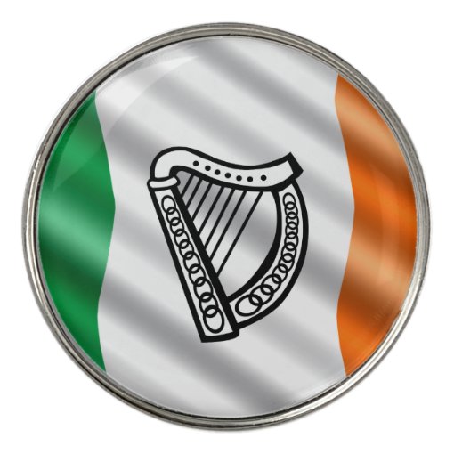 Irish flag golf ball marker | Zazzle