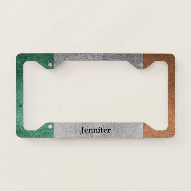 Irish Flag Grunge License Plate Frame | Zazzle