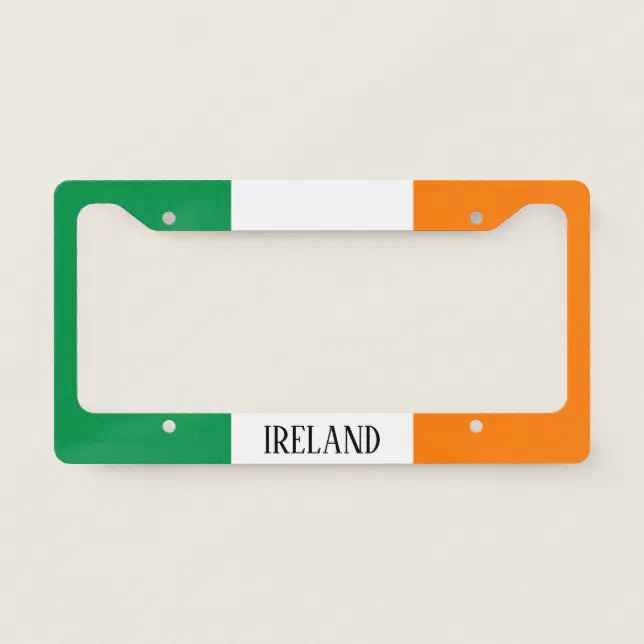Irish flag of Ireland car license plate frame | Zazzle