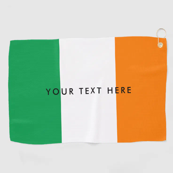 Irish flag of Ireland custom golfing gift Golf Towel | Zazzle