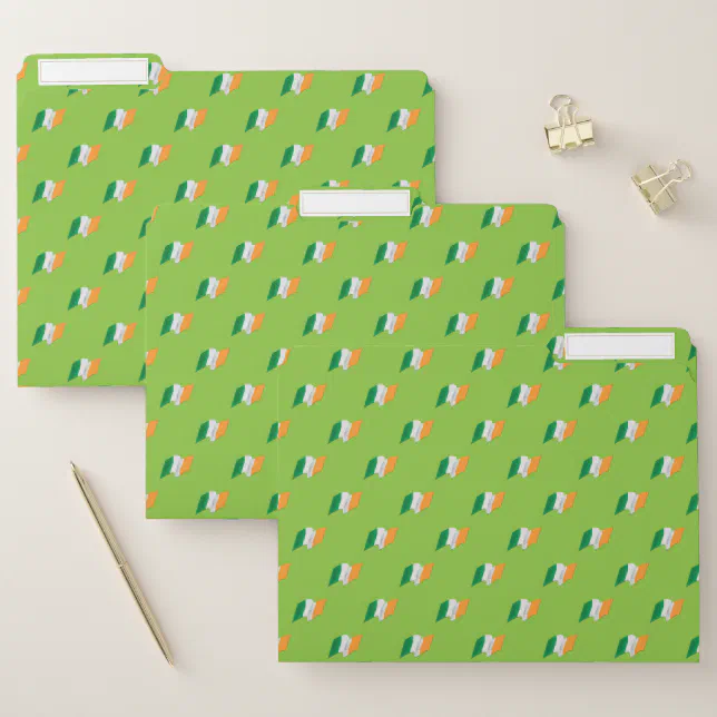 Irish Flag Pattern File Folder | Zazzle