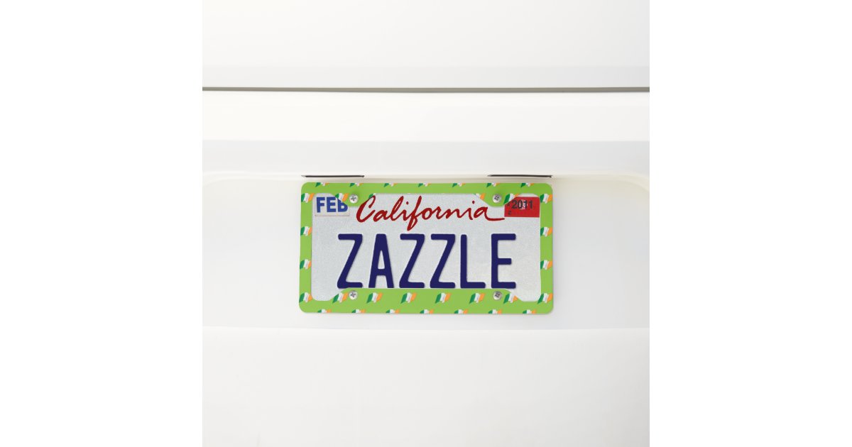 Irish Flag Pattern License Plate Frame | Zazzle