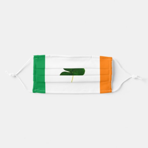 Irish Flag Shamrock Clover Symbol Ireland Adult Cloth Face Mask | Zazzle