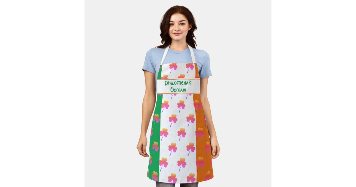 Irish Flag | SHAMROCK pattern Apron | Zazzle