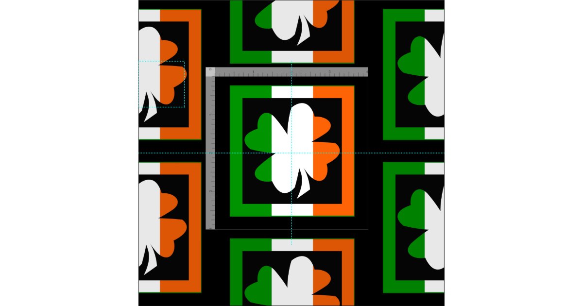 Irish Flag Shamrock Pattern Fabric | Zazzle