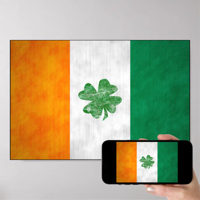 Irish Flag Shamrock Poster | Zazzle