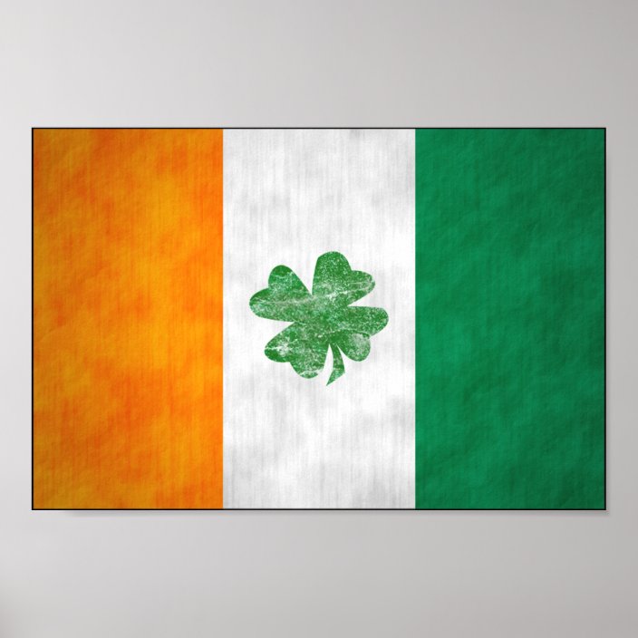 Irish Flag Shamrock Poster | Zazzle.com