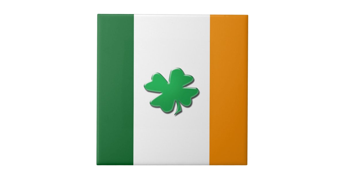 Irish flag shamrock tiles. ceramic tile | Zazzle