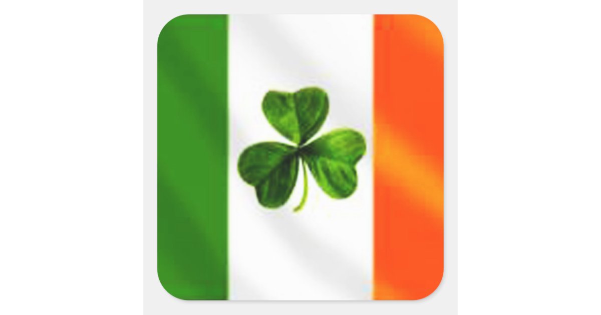 Irish Flag Square Sticker | Zazzle
