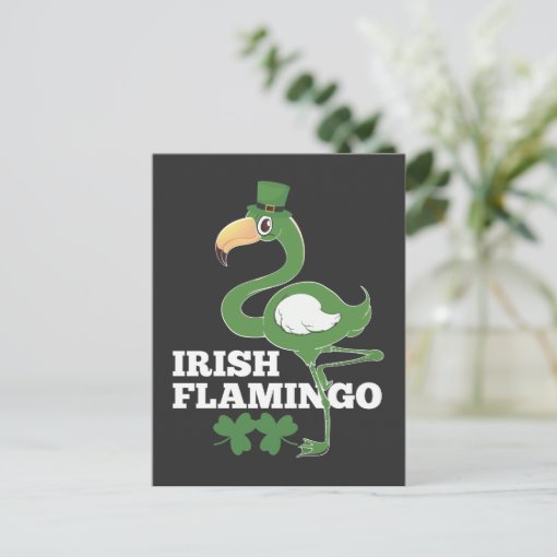 Irish Flamingo Ireland Party st patricks day Postcard | Zazzle