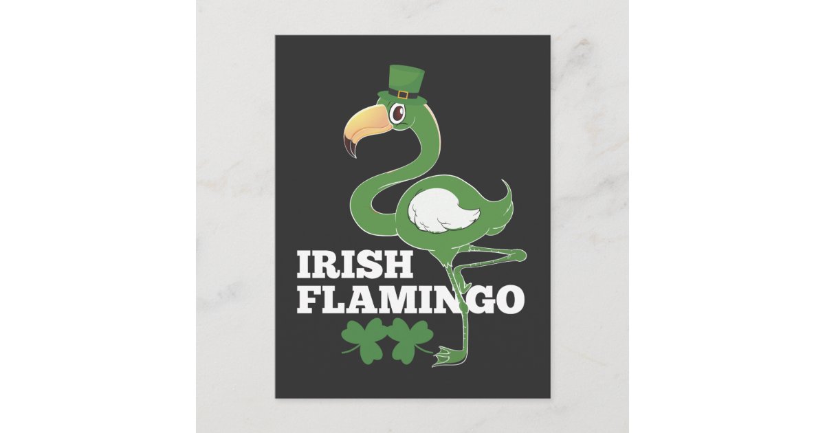 Irish Flamingo Ireland Party st patricks day Postcard | Zazzle