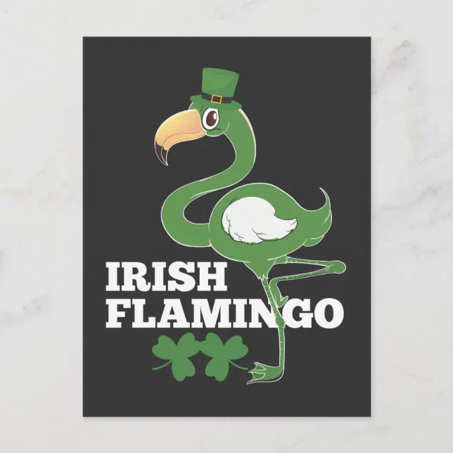 Irish Flamingo Ireland Party st patricks day Postcard | Zazzle