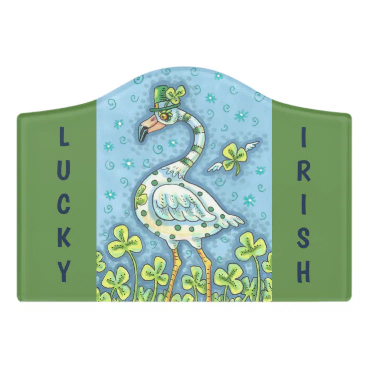 IRISH FLAMINGO ST. PATRICK'S DAY DOOR / ROOM SIGN | Zazzle