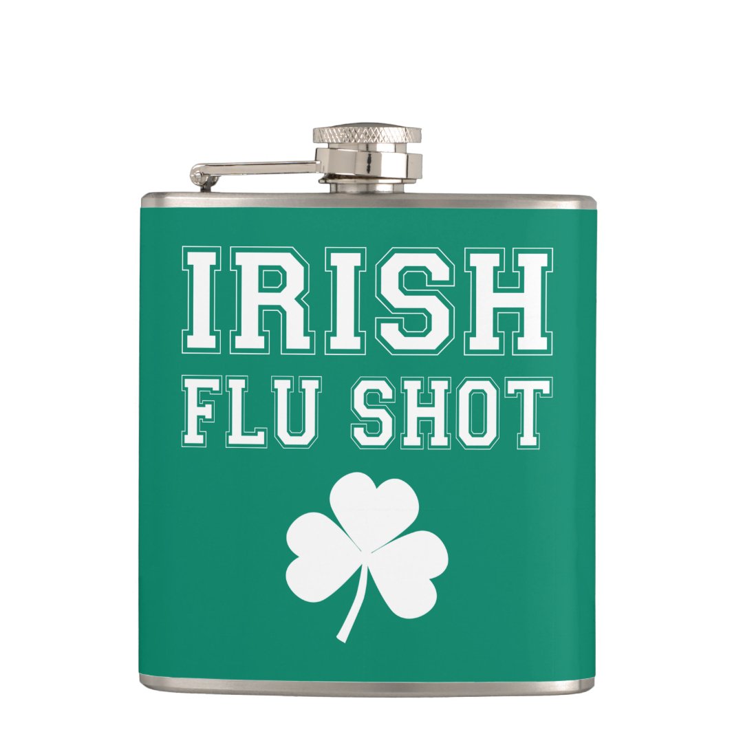 Irish Flu Shot St. Patrick's Day Hip Flask | Zazzle