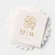 Irish Four Leaf Clover Wedding Couple Initials Dt Foil Napkins | Zazzle