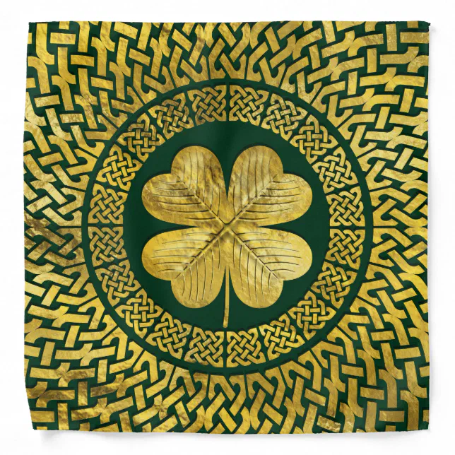 Irish Four-leaf clover with Celtic Knot Bandana | Zazzle