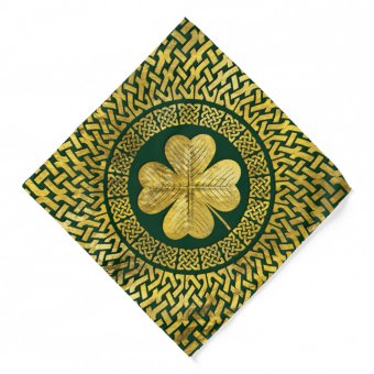 Irish Four-leaf clover with Celtic Knot Bandana | Zazzle