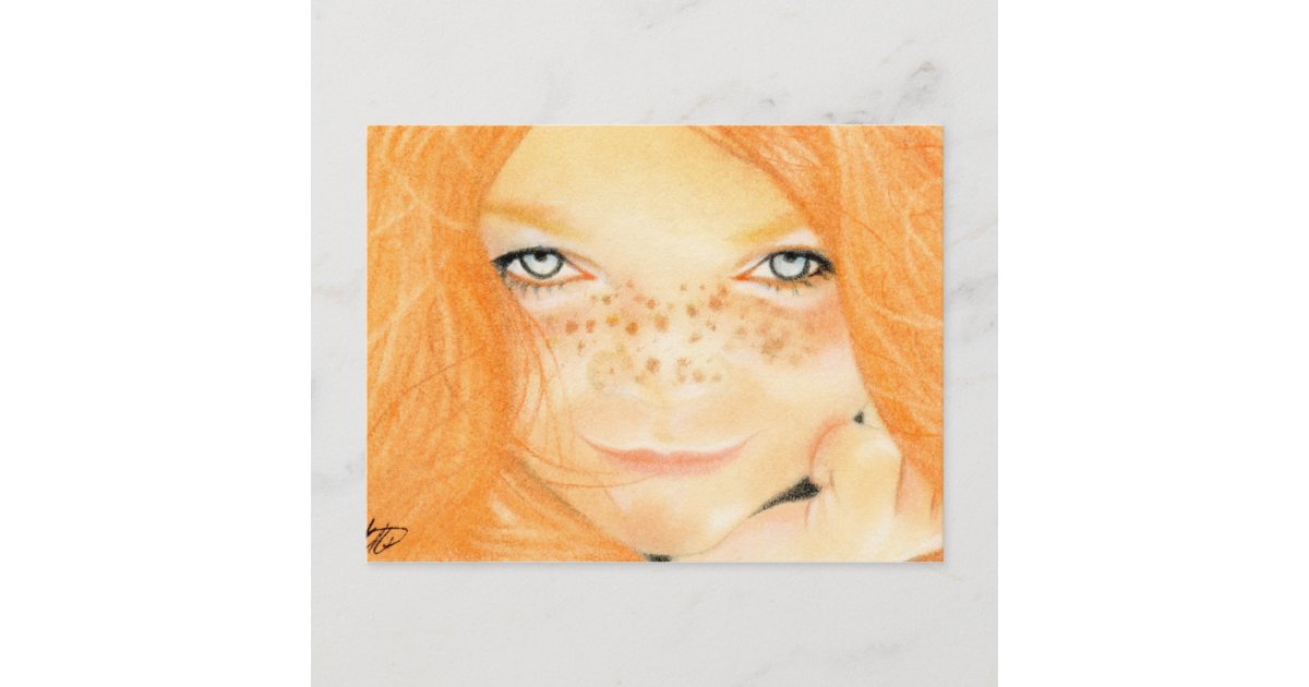Irish Freckles girl Postcard | Zazzle