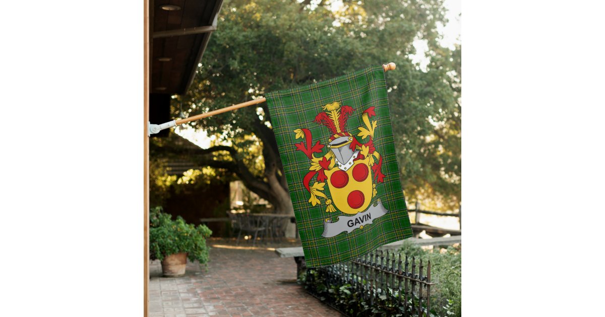 Irish Gavin or O_Gavan Coat of Arms Family Crest House Flag | Zazzle