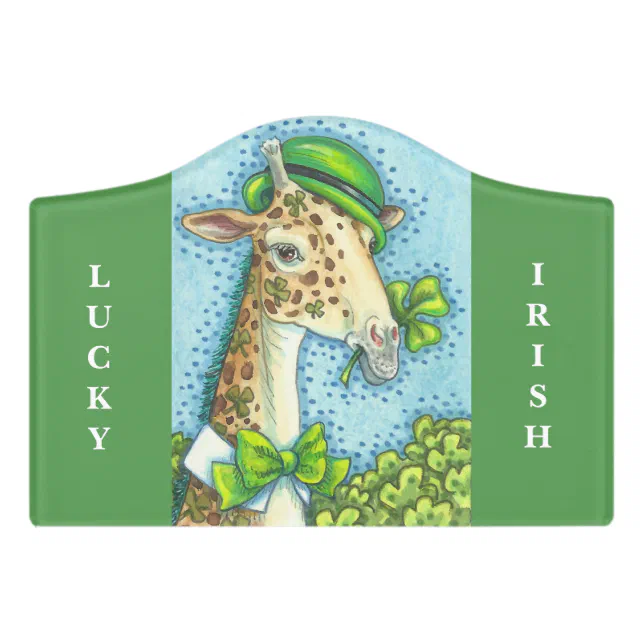 IRISH GIRAFFE ST. PATRICK'S DAY DOOR / ROOM SIGN | Zazzle