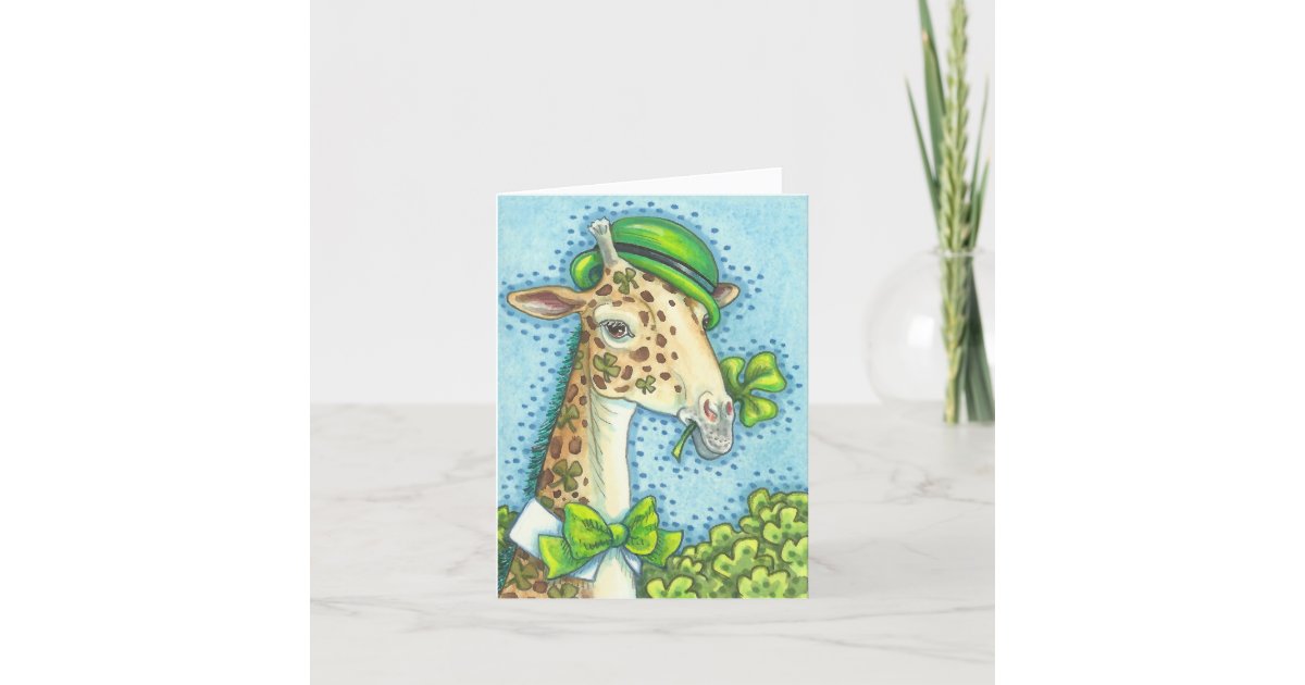 IRISH GIRAFFE ST. PATRICK'S DAY NOTE CARD | Zazzle