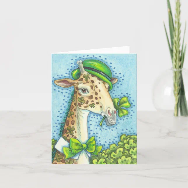IRISH GIRAFFE ST. PATRICK'S DAY NOTE CARD | Zazzle