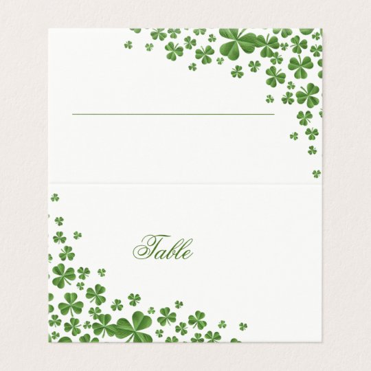 Irish Green Shamrock Wedding Place Card | Zazzle.com