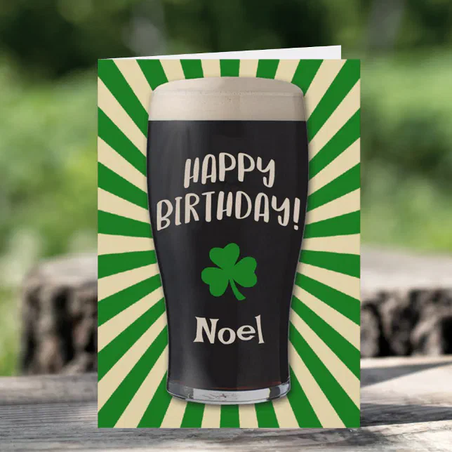 Irish Guinness Pint Happy Birthday Card | Zazzle