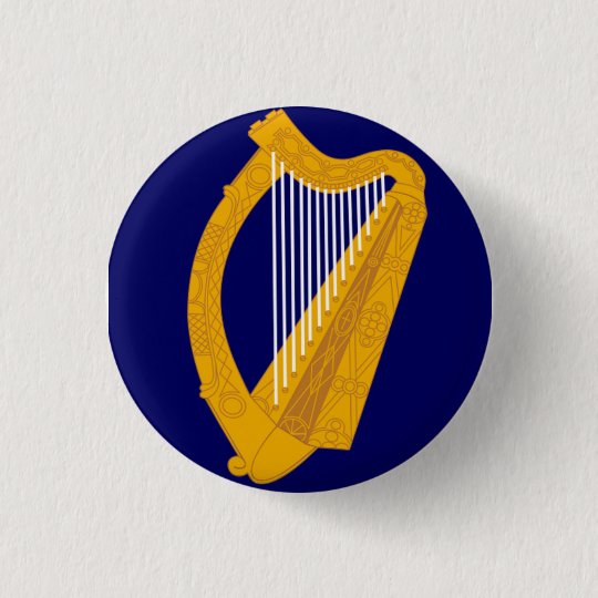 Irish harp emblem badge button | Zazzle.com